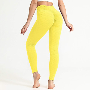 Textured High Waist Yoga Pants for Women Tummy Control Slimming Booty Butt Lift Leggings Anti Cellulite Workout Tights