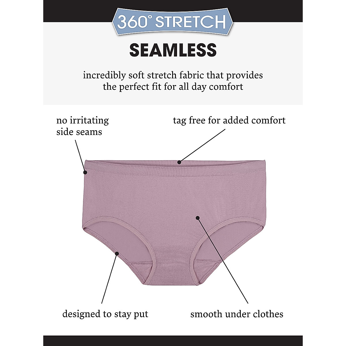 Fruit of the Loom Women's No Show Seamless Underwear, Amazing Stretch & No Panty Lines, Available in Plus Size, Nylon-Bikini-8 Pack-Assorted Neutrals, 7