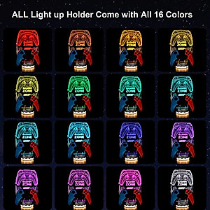 YuanDian Light up Headphone Controller Holder, 16 Colors 3D LED Lights Gamepad Headset Stand, Game Controller Hanger for All Universal Gaming PC Accessories