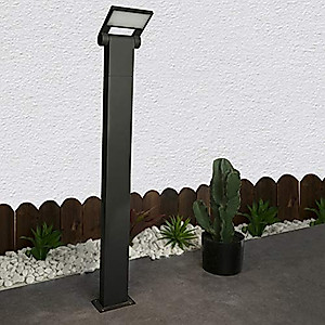 Inowel Light Outdoor Pathway LED Lights Modern European Design Garden Lights Adjustable Landscape Lighting Decorative Bollard Lamp IP54 Waterproof Grey Aluminum for Walkway Patio Lawn 10W 700Lm 3000K