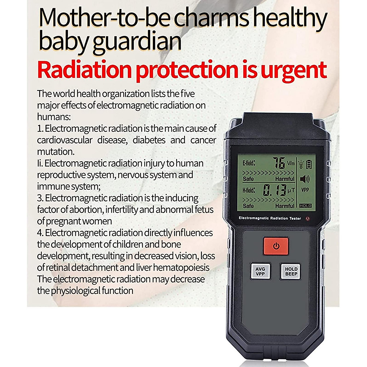 Geiger Counter,EMF Meters Reader Ghost Hunting,Digital Handheld EMF Detector Electromagnetic Field Radiation Detector
