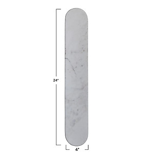 Creative Co-Op Modern Marble, White Serving Board, Large
