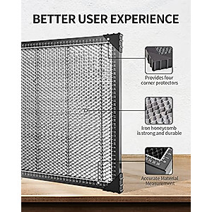 Honeycomb Working Table, The Accessories for Laser Cutter, for Fast Heat Dissipation and Desktop-Protecting, Compatible with All Laser Cutter, 15.7"x 15.7"x 0.86"