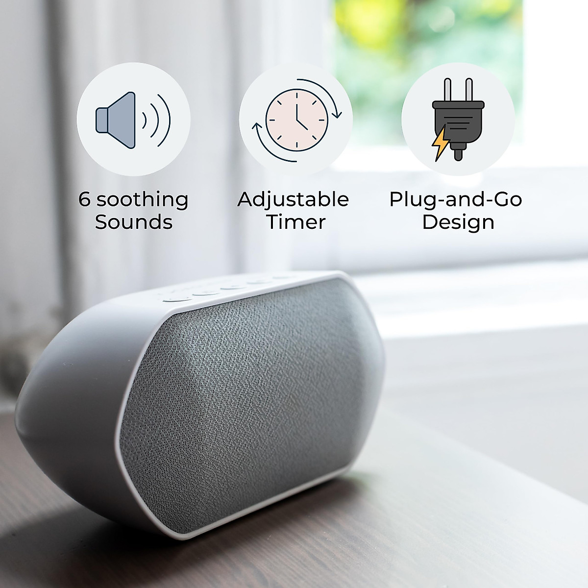 Yogasleep Soundcenter 6 Sound White Noise Machine with Timer Sleep Therapy for Adults & Baby 25 Volume Settings