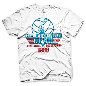 Top Gun Officially Licensed Volleyball Tournament Big & Tall Mens T-Shirt (White), XXXX-Large