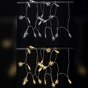 Christmas Snowflake String Lights 20LED-(2M/6.56ft), 2 Lighting Modes for Home Garden Party Centerpiece Decoration