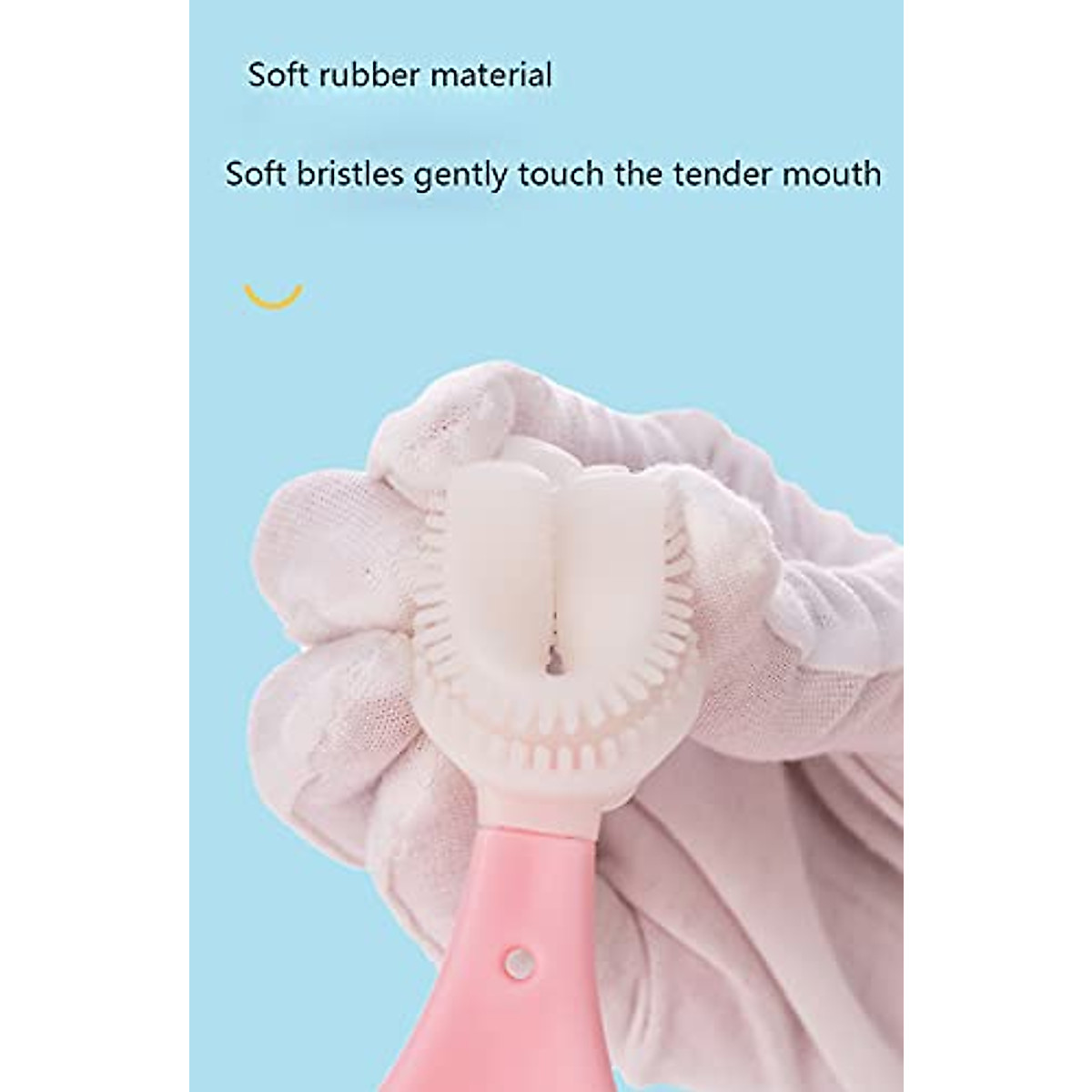 ZPC 2 Pieces of Children's toothbrushes Full Round Children's U-Shaped Toothbrush 360° Oral Cleaning Design for Toddlers and Children Soft Manual Training Toothbrush for 2-6 Years Old Children