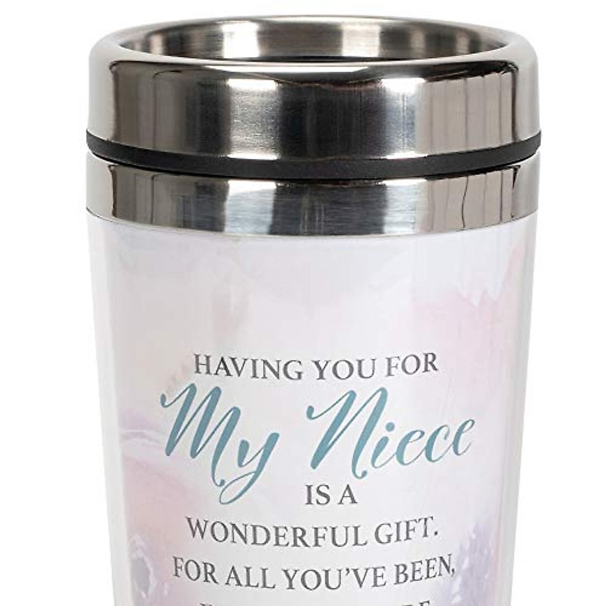 Elanze Designs Niece You are Loved 16 Oz Stainless Steel Travel Mug with Lid