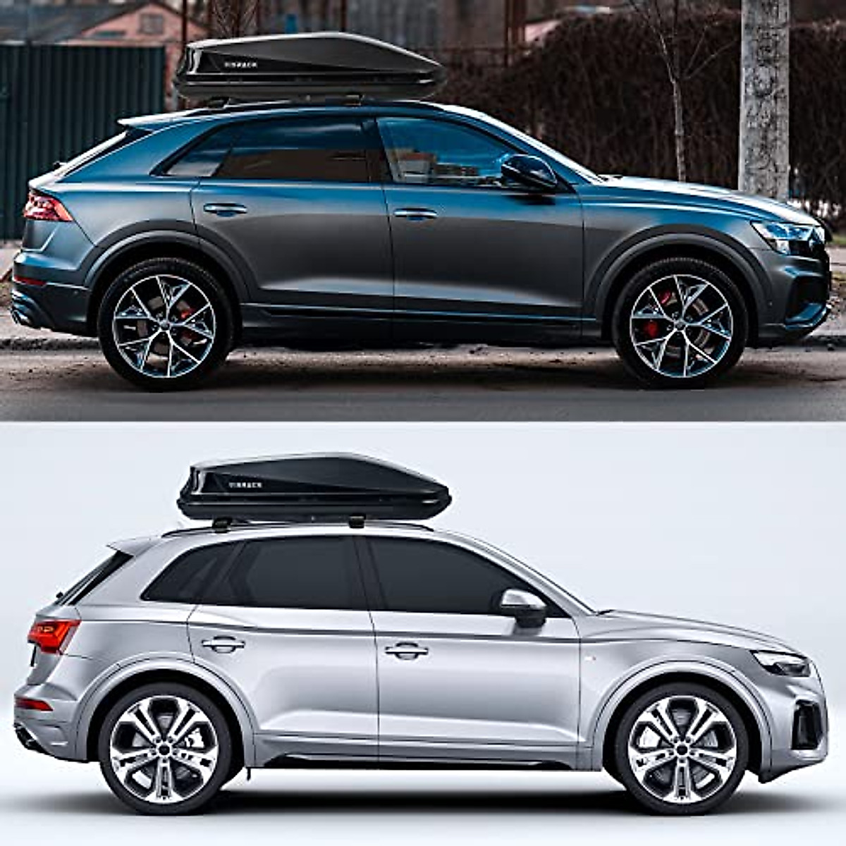 Cargo Box Waterproof Rooftop Cargo Carrier with Car Trunk Organizer Heavy Duty Roof Storage Box Hard Shell Rooftop Cargo Carrier Box Lockable Roof Luggage Storage Case 14 Cubic Feet (Black)