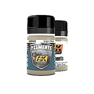 AK-Interactive AK 040, Ligh Dust Pigment - 35 GM / 1.23 Oz Jar - Model Building Paints and Tools # AK-040
