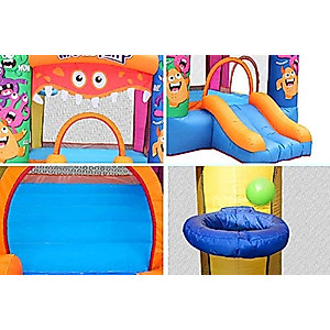 Inflatable Bouncy Castle, Children's Inflatable Castle, Small Indoor and Outdoor Trampoline, Environmental Protection, Oxford Cloth Fabric, Water Inflatable Children's Playground