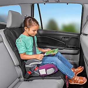 Lusso Gear Car Seat Protector (Black/Red) + Two Pack of Heavy Duty Kick Mats (Black/Red), Waterproof, Protects Fabric or Leather Seats, Premium Oxford Fabric, Travel Essentials