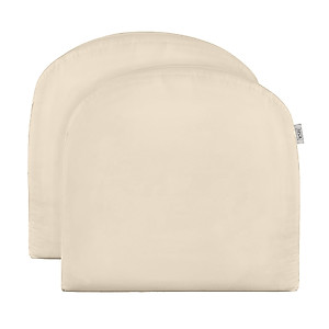 RSH DECOR: Foam U-Shape Wicker Seat Cushions Set of 2 | 19” x 19” | Water-Resistant Spun Fabric | Outdoor Chair Cushions for Patio Furniture | Ivory (Cream, Natural)