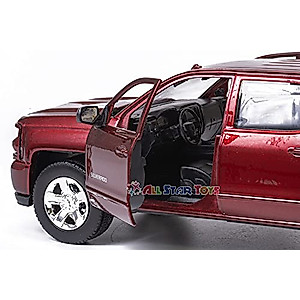 Motor Max 2017 Chevy Silverado 1500 LT Z71 Crew Cab Pick-Up Truck, Candy Red 79348/16D - 1/24 Scale Diecast Model Toy Car but NO Box