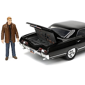 1967 Chevy Impala SS Sport Sedan Black & Dean Winchester Diecast Figurine Supernatural (2005-2020) TV Series 1/24 Diecast Model Car by Jada 32250
