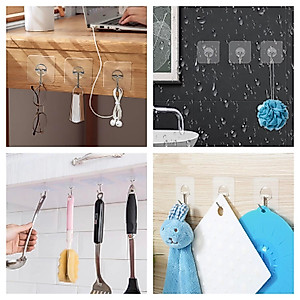 ASABITE 10 Pack Large Hanging Hooks, Adhesive Wall Hooks for Hanging Heavy-Duty 13Ib(Max), Hooks for Walls No Damage, Waterproof and Oil Proof, Bathroom Kitchen Heavy Duty Self Adhesive Hook