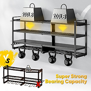 POKIPO Large Power Tool Organizer Wall Mount, Heavy Duty Widen 8 Drill Holder, 4 Layers Cordless Tool Storage Rack, Utility Racks Shelf for Garage