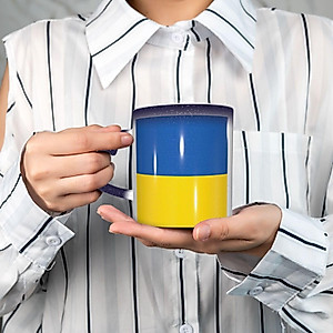BBEXJIGY Flag of Ukraine Print Thermal Reactive Coffee Mug Ceramic Cups That Change Color with Heat