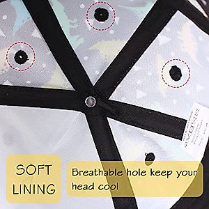 Bamery Toddler Girl Baseball Hat Flat Brim Boy Baseball Caps Sun Protection Kid Trucker Cap 6M-8Y (Black Dinosaur,6-24Months)