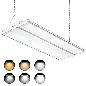 ADUB 2.2FT High Bay LED Light 400W 320W 240W Wattage Adjustable, 60000LM, UL&DLC Listed Linear LED High Bay Light 3000K 4000K 5000K, LED Shop Light Fixture, Commercial Warehouse Lighting, AC100-277V