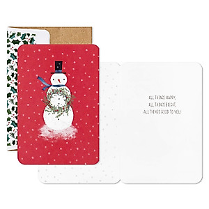 Hallmark Boxed Christmas Cards, Snowman (16 Cards and 17 Envelopes)