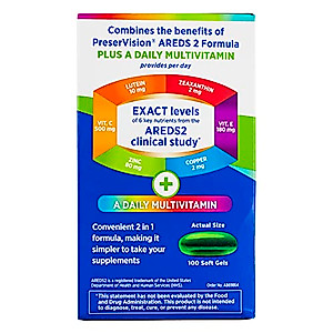 PreserVision Eye Vitamin Mineral, 100 Soft Gels (Pack of 2)
