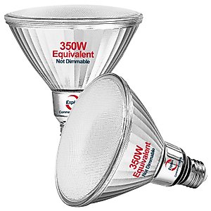 Explux 350 Watt Equivalent PAR38 LED Flood Light Bulb, Ultra Bright 5200 Lumens, Full-Glass Outdoor Waterproof & Anti-Ageing, Non-Dimmable, E26 Medium Base Spotlight, Daylight 5000K, 2-Pack
