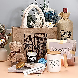 pengtai Retirement Gifts for Women 2023,Happy Retirement Gifts for Coworker,Friends,Retirement Gifts for Nurses,Mom,Retirees Coffee Mug Beach Travel Bag Set