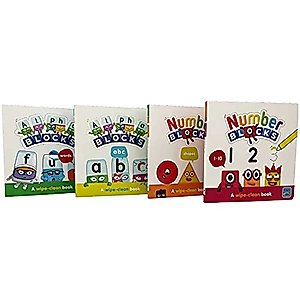 Numberblocks and Alphablocks: My First Numbers and Letters 4 Book Wipe-Clean Box Set (pen included): a set of 4 wipe-clean books (pens included)