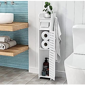 DECOMIL - Small Bathroom Storage Cabinet, Bathroom Storage Organizer |Storage Shelf, Slim, Toilet Paper Organizer, Towel Storage,ONE Door Model
