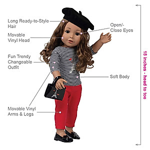 ADORA Amazon Exclusive Amazing Girls Collection, 18” Realistic Doll with Changeable Outfit and Movable Soft Body, Birthday Gift for Kids and Toddlers Ages 6+ - Super Hero Astrid