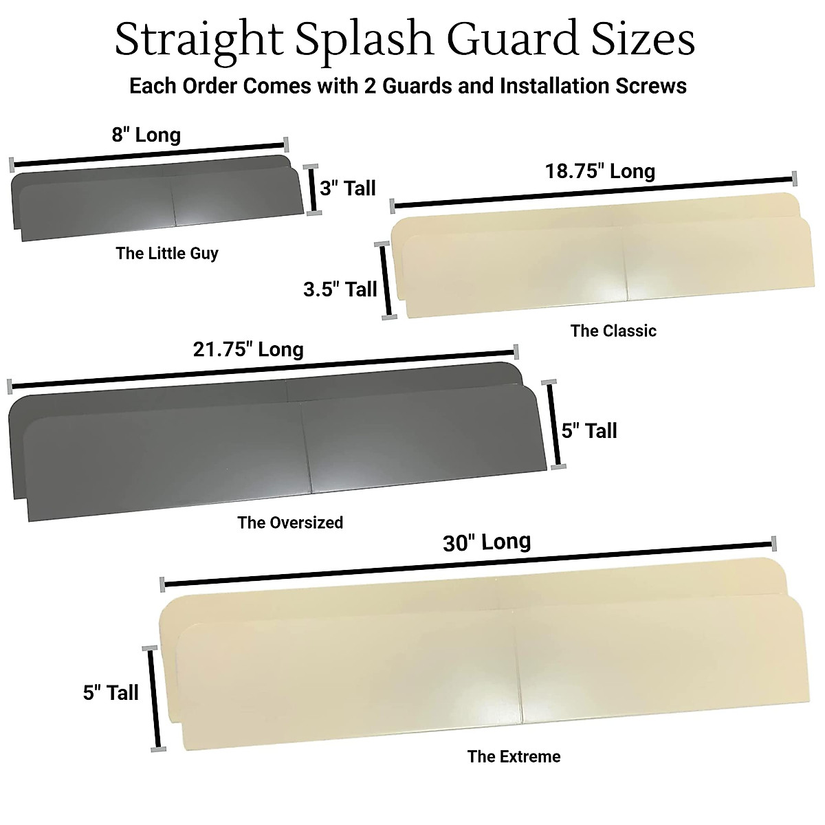 Eagle 1 Rain Gutter Valley Splash Guards, Straight or Bent (2 Per Order) Includes Screws and 1/4" Bit Driver (Extreme Straight, White)