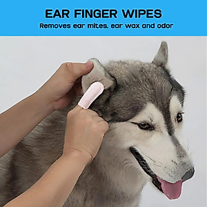 HEKEDES 3-in-1 Pet Cleaner Finger Wipes Grooming Kit: Ear Finger Wipes, Teeth Finger Wipes and Eyes Finger Wipes - 150 Count