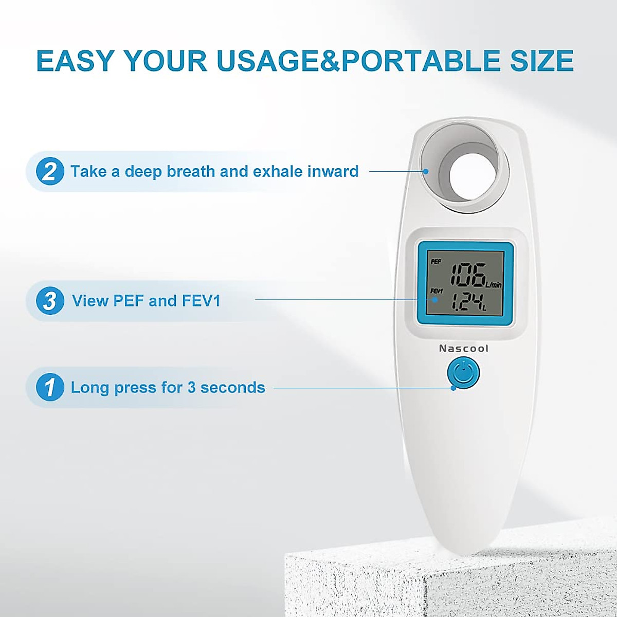 Digital Peak Flow Meter,Home Medical with Tracking Software-Accurate&Reliable Spirometer for Asthma COPD Adult Kids
