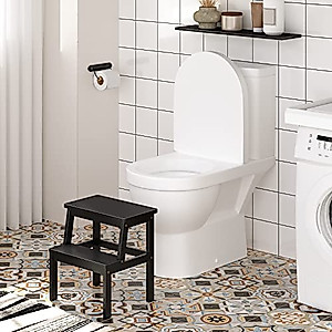 HOOBRO Step Stool for Kids, Two Step Toddler's Stool, Kids Potty Training Stool with Handles, for Sink, Bathroom, Bedroom