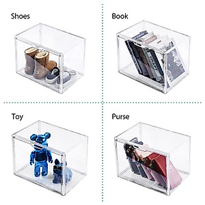 starogegc 3Pack Clear Plastic Handbag Storage Organizer for Closet, Acrylic Display Case for Handbag and Purse, Purse Organizer for Closet with Magnetic Lid for Book, Toys, Hat