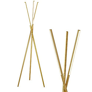 Brightech Stix Floor Lamp, Tall Tree Lamp for Offices, LED Tripod Lamp for Living Rooms, Great Living Room Décor, Dimmable Standing Lamp with 3 Lights for Bedroom Reading - Gold/Brass