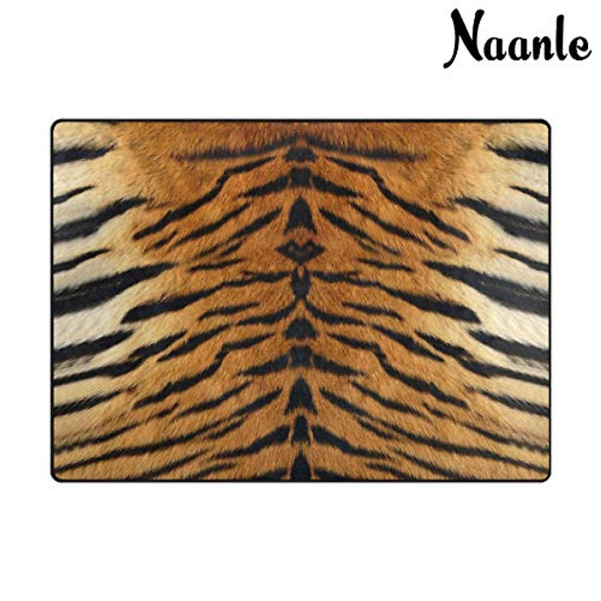 Naanle Animal Print Area Rug 4'x5', Tiger Print Polyester Area Rug Mat for Living Dining Dorm Room Bedroom Home Decorative