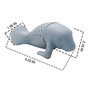 Manatee Tea Strainer, Silicone Tea Infuser, Cute Loose Leaf Tea Steeper Set for a Mug or a Cup, Gift for Tea Lovers, 1 Loose Leaf Tea Strainer