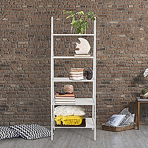Casual Home 5-Shelf Ladder Bookcase, White