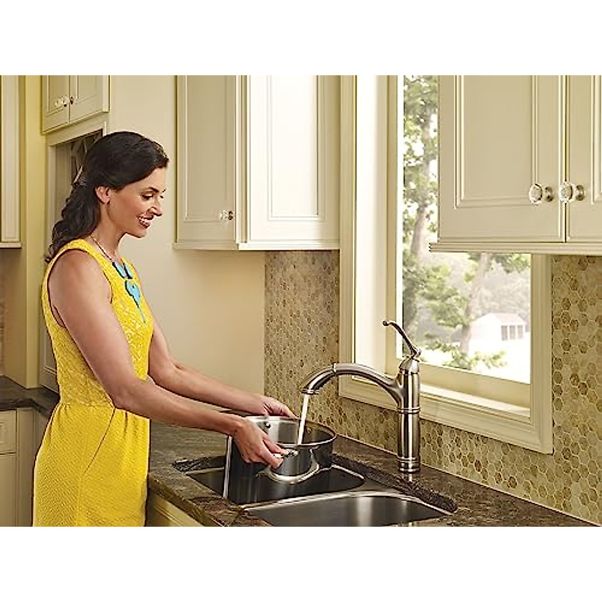 Moen 7295SRS Brantford One-Handle Pullout Kitchen Faucet Featuring Power Clean and Reflex, Spot Resist Stainless