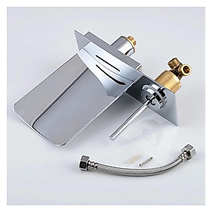 Wall Mounted Bathroom Sink Faucet LED Waterfall Bath Mixer Tap Temperature Control LED Faucet Chrome Black Finished Mixer Tap Faucet