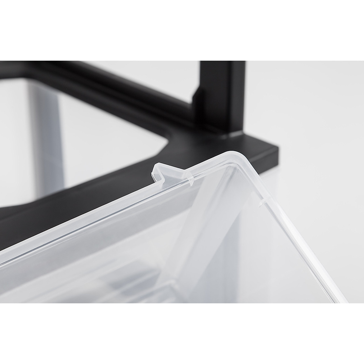 IRIS USA MC-360-TOP Plastic Storage Drawer, Rolling Cart with Organizer Top, 6 BLK CLR, Black