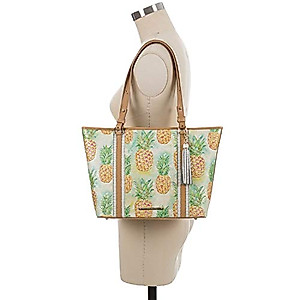 Brahmin Asher Leather Tote Multi Pompano
