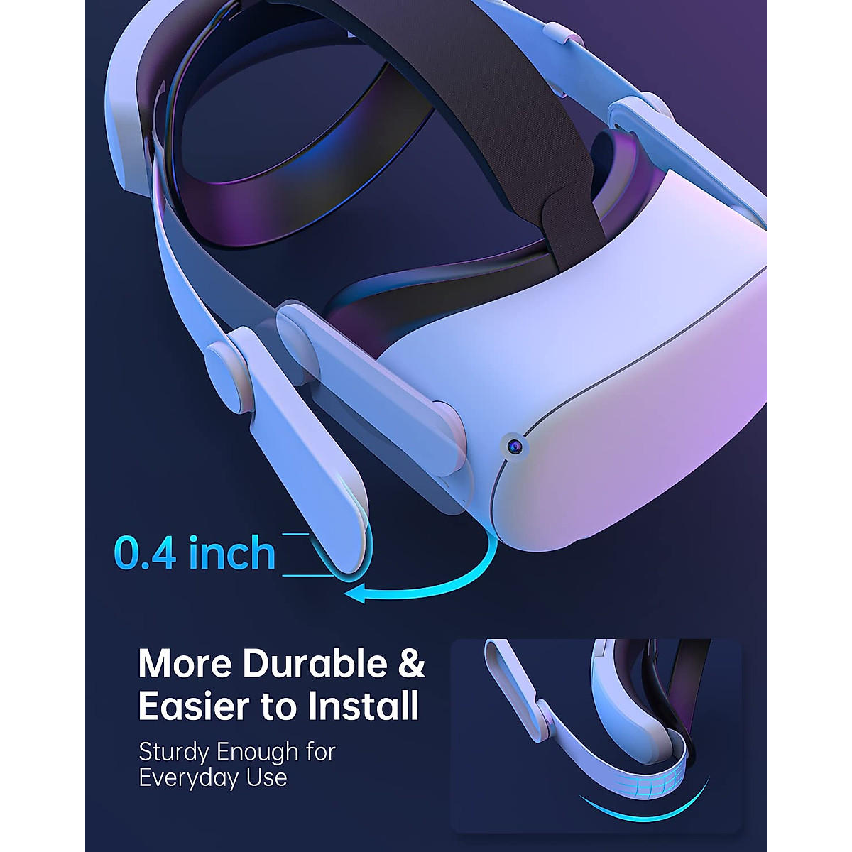 ToyBag Head Strap with 6000mAh Battery Compatible with Oculus Quest 2, Adjustable Elite Head Strap for Enhanced Support and Extending Game time in VR