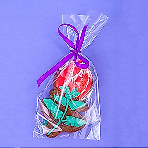 Yotelab Cellophane Treat Bags, 5x11 Inches Clear Cellophane Bags With Twist Ties 100 Pcs