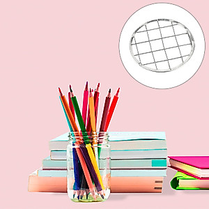 GORGECRAFT 30Pcs Flower Frog Lids Mason Jars Holder Lid Inserts Floral Arrangement Organizer Metal Flower Glass Bottle Covers Grid Lids Insert with Square Grids for Regular Mouth Mason Canning Jars