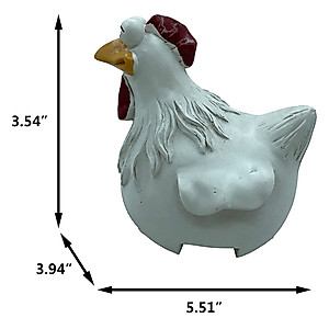 Euiroet Funny Farm Chickens Statues,Cute Chicken Fence Decoration,Resin Chickens Decor,Outdoor Real Animal Statue,Chicken Sculpture,Perfect for Home Garden Stairs,Farm,Patio,Backyard
