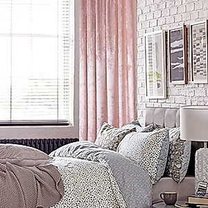 Roslynwood Velvet Curtain Panels Ballet Pink Room Darkening Window Super Soft Luxury Drapes for Bedroom Thermal Insulated Rod Pocket Curtain for Living Room (2 Panels, 52 by 96 Inch)