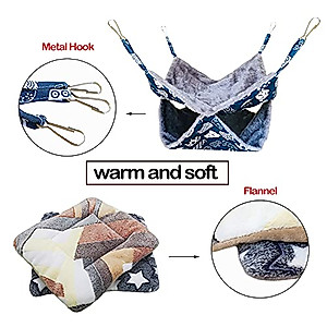 smallbear21 3Pieces Ferret Guinea Pig Hanging Hammock Hamster Soft Warm Beds Mat Rat Cage Accessories Pet Hideout Sleep for Squirrel Chinchilla